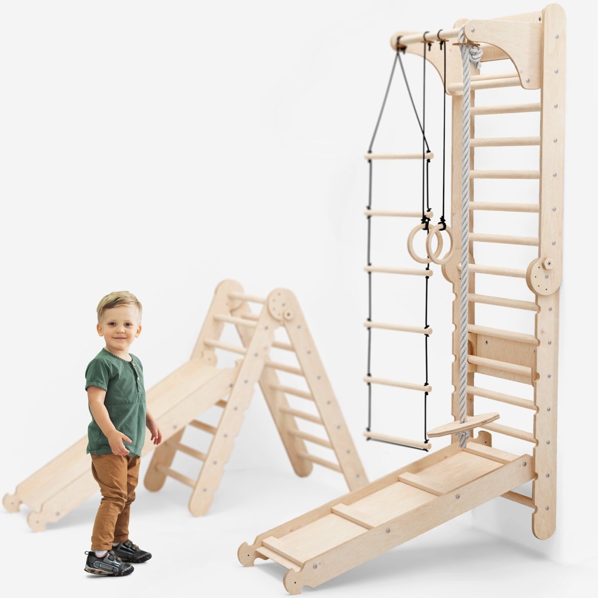 6in1: Wooden Swedish Wall / Climbing ladder for Children + Swing Set